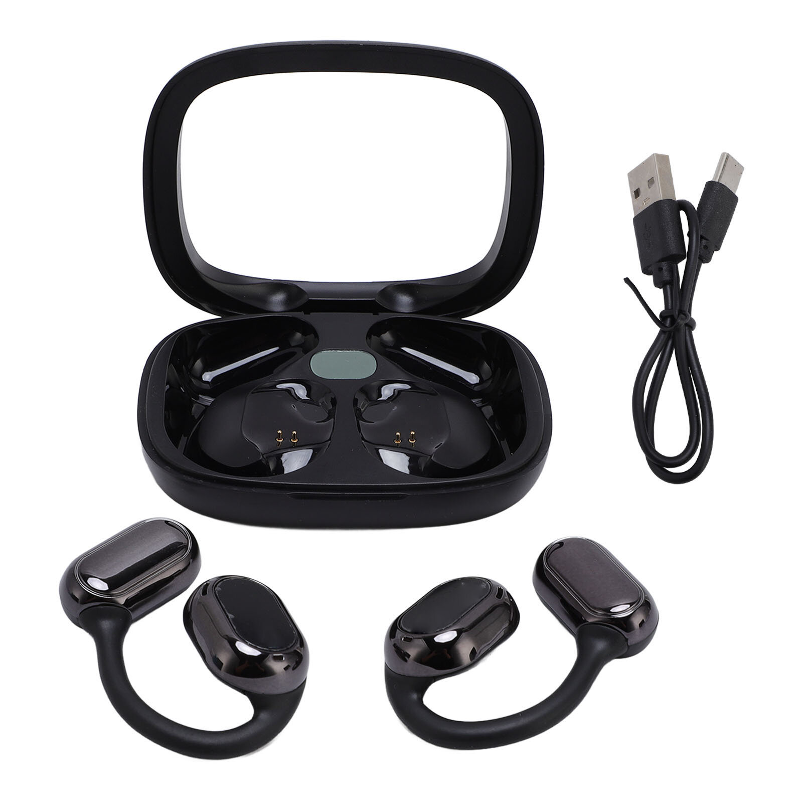 Наушники-переводчики для перевода в реальном времени, беспроводные Bluetooth-наушники с зажимом и зарядным кейсом для музыки и звонков.