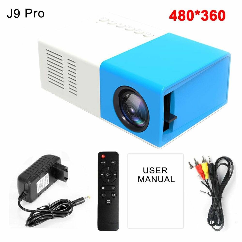 Salange J9 Pro проектор 1000 люмен 480x360 пикселей 3,5 мм аудио HDMI USB мини светодиодный проектор домашний медиаплеер PK YG300