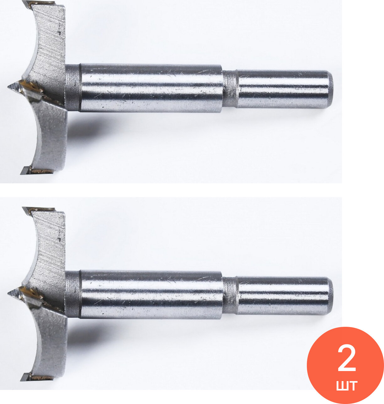 Сверло по дереву Elitech / Элитек Форстнера, цилиндрический хвостовик, твердосплавное, диаметр 42мм, длина 80мм / инструменты (комплект из 2 шт)