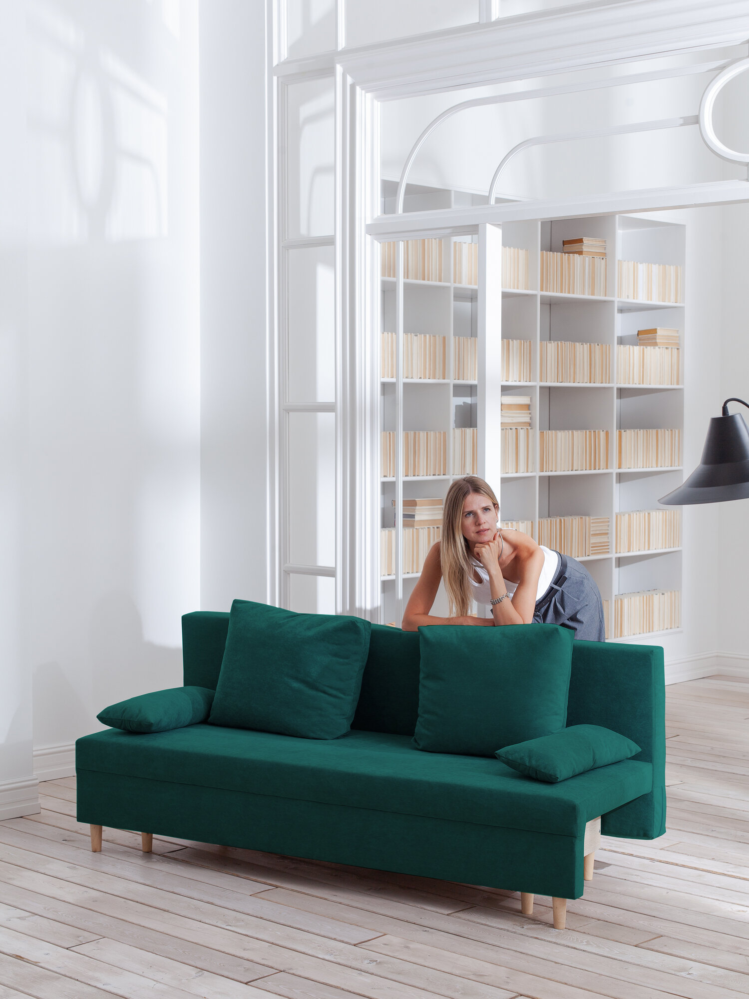 Раскладной диван кровать Токио NEW, механизм еврокнижка, 189х72х84 см, зеленый, прямой диванчик с ящиком для хранения