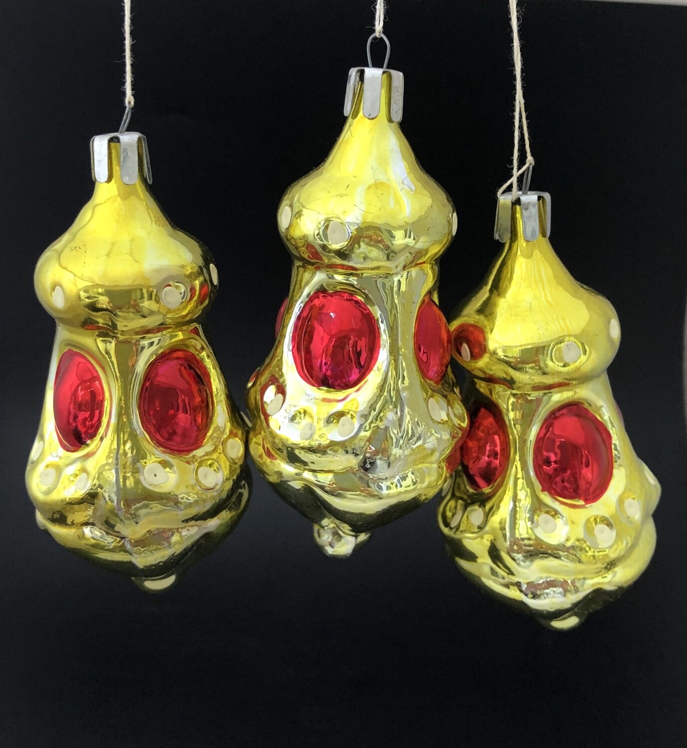 Набор советских ёлочных игрушек «Фонарик», СССР, 1980 гг