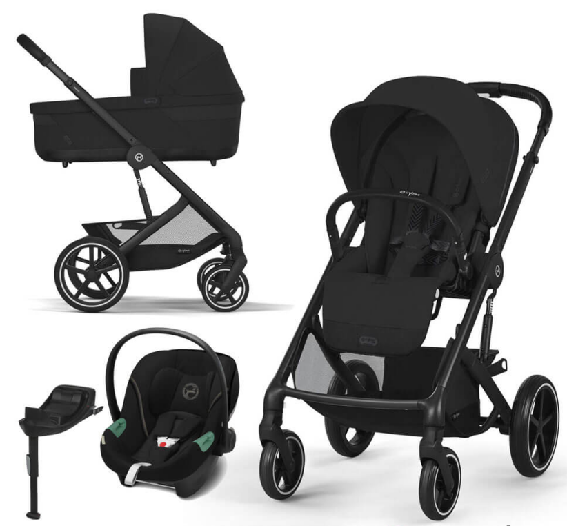 Коляска 4 в 1 Cybex Balios S Lux 2025, Moon Black с автокреслом Aton b2 i-size, 2 дождевика