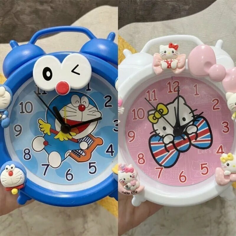 Детский будильник с мультяшным дизайном, милый настольный часы, набор из 2 штук