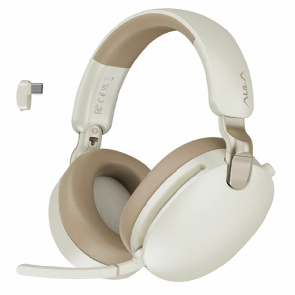 Гарнитура AULA A500 Beige (5033) Бежевый Bluetooth беспроводная
