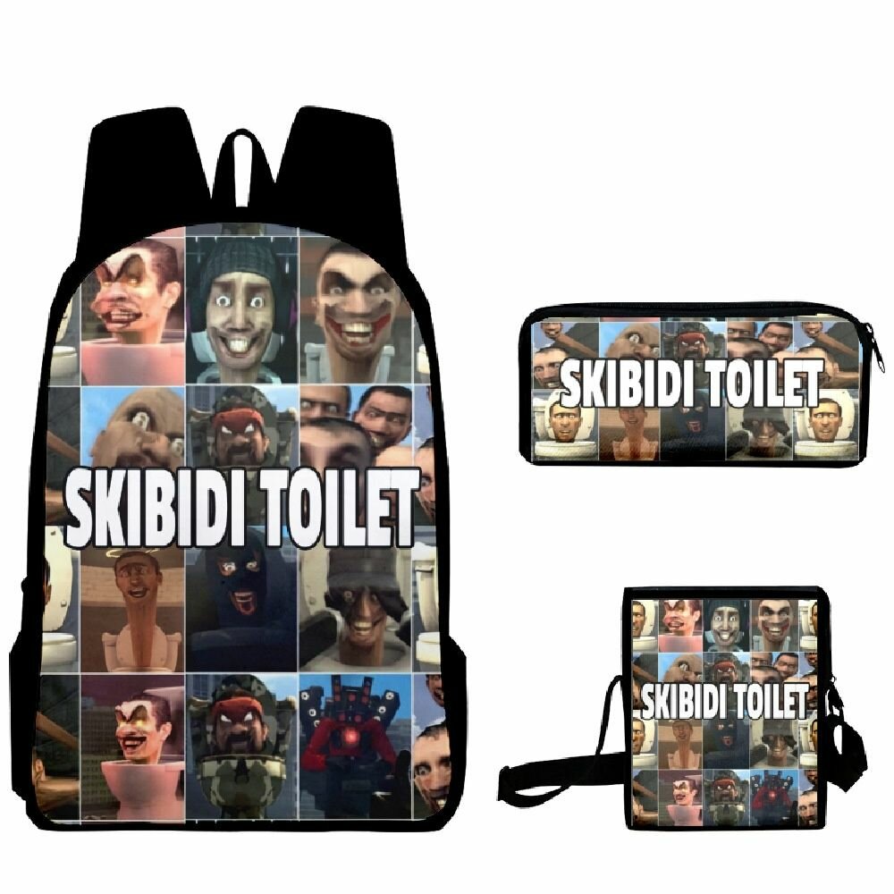 Сумка школьная skibidi toilet ,3 и 1 школьный рюкзак мальчика для девочки подарок