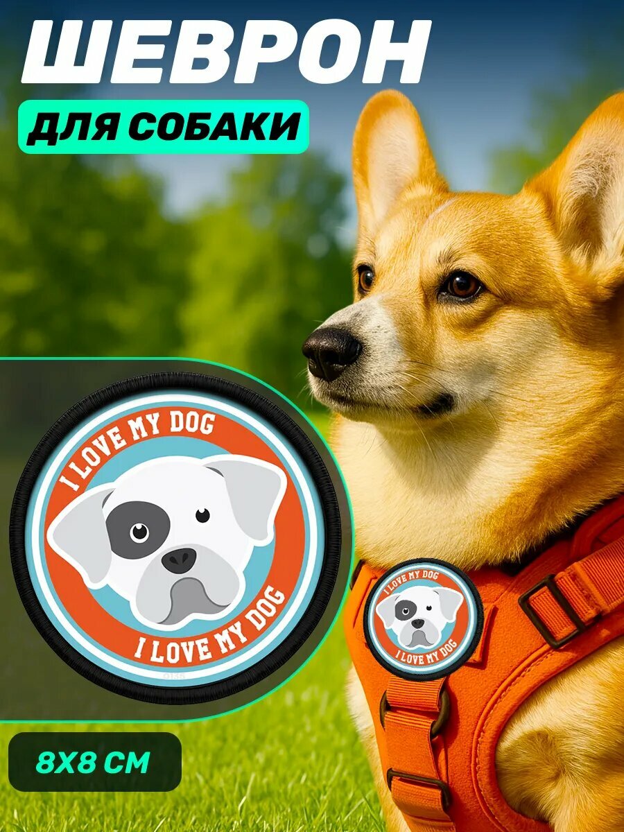 Шеврон на шлейку для собак I love my dog