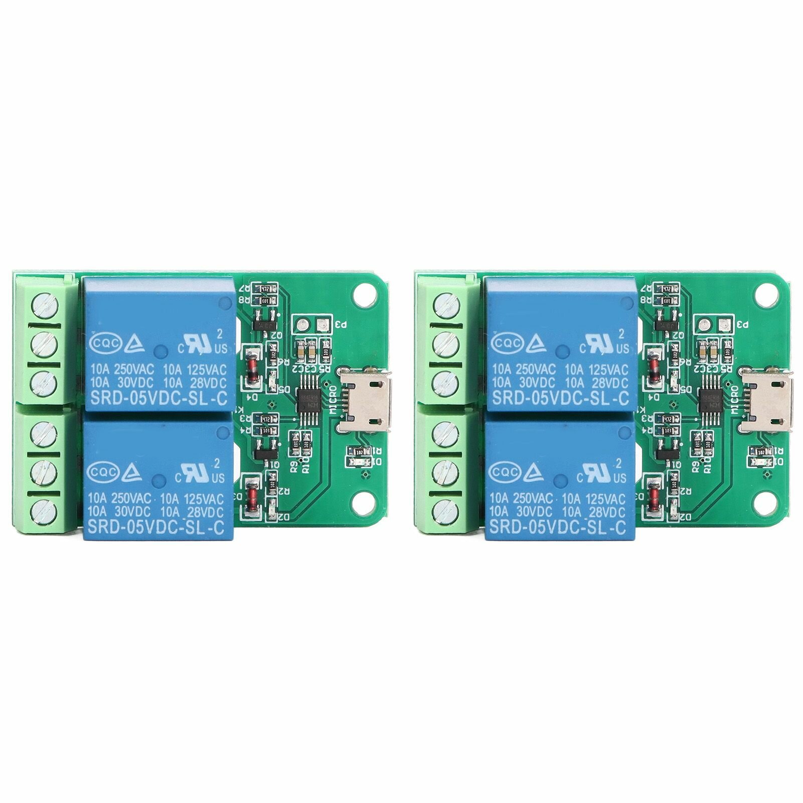 2-канальный релейный модуль 5 В USB, Plug and Play