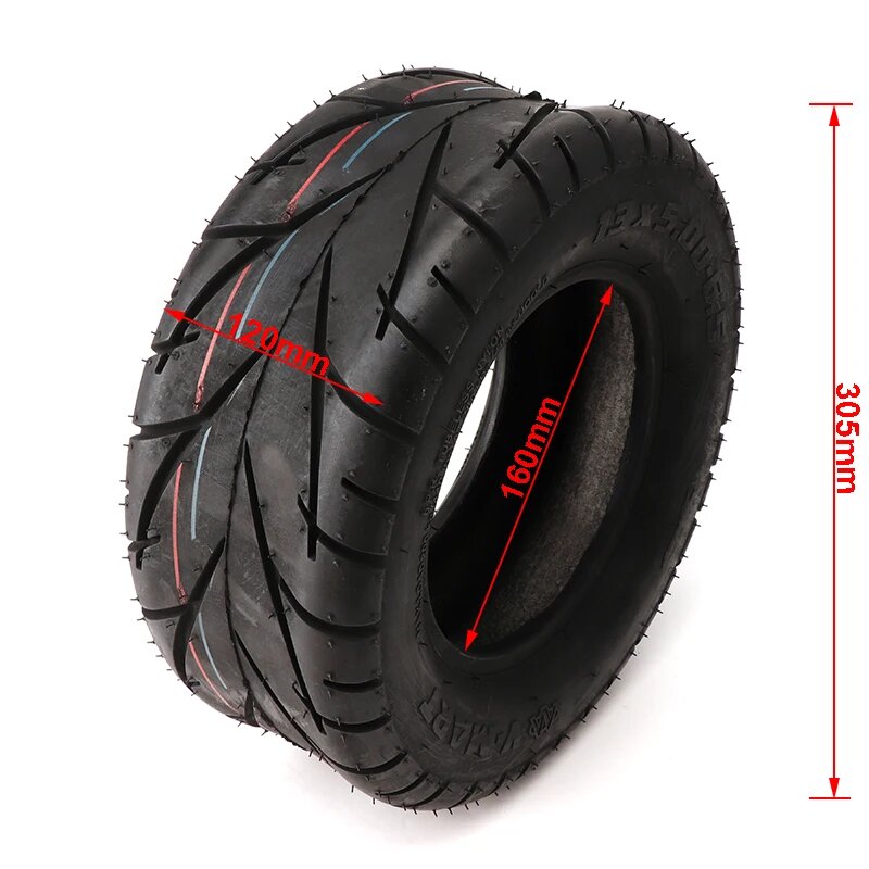 13 "вакуумная шина 13x5,00-6,5 бескамерная шина для мотоцикла Go Kart FLJ K6, электрический скутер, 13-дюймовые детали колес двигателя, Черный