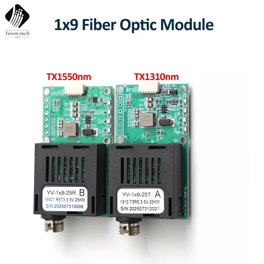 1x9 Fiber Optic Module TX1550nm/TX1310nm 20km-T 20km-R