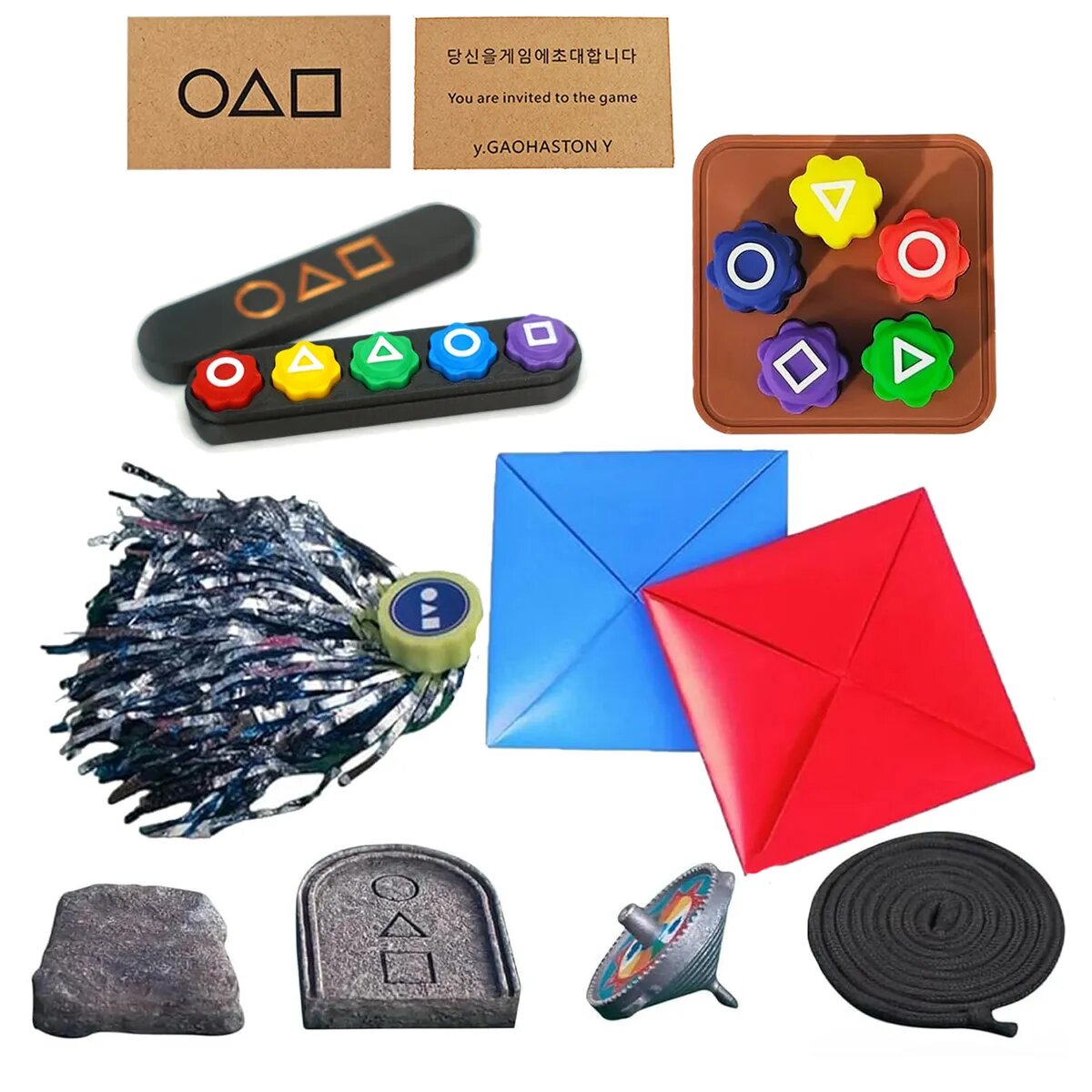 Гонки (gonggi) из сериала Игра в кальмара 2, 5 облегченных "камушков", 5 в 1 Набор игрушек / игра в кальмара Squad Game 2