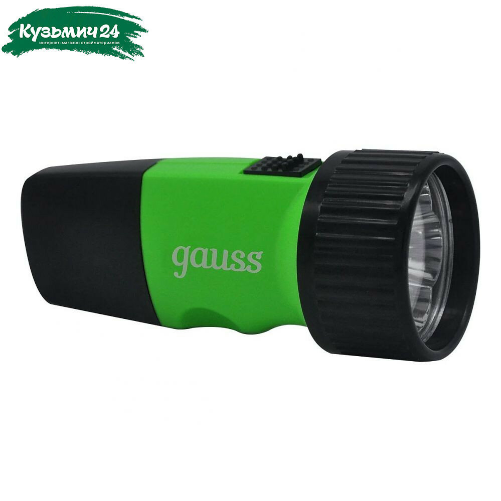 Фонарь светодиодный ручной Gauss GF103, 1 Вт, 40 Лм, 250 mAh, дальность 40 м, универсальный