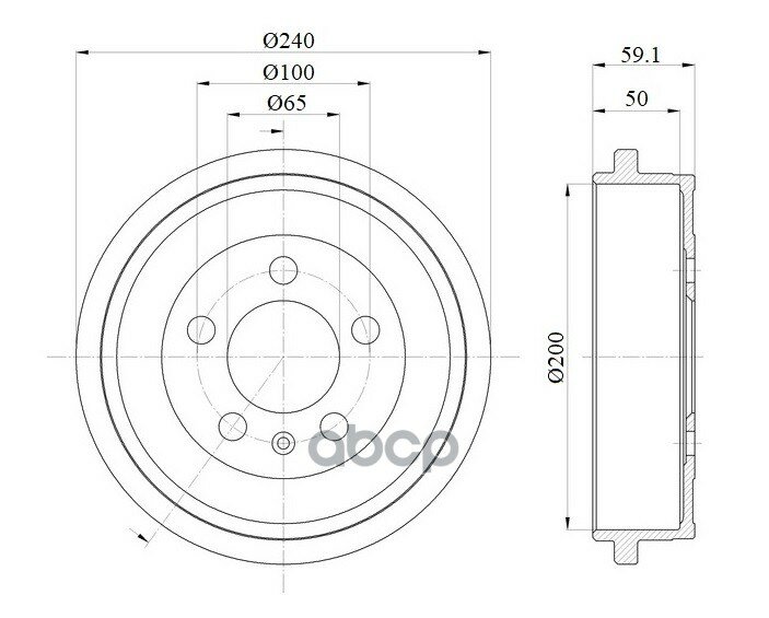 Барабан тормозной AUDI A2 200-2005, SKODA Fabia 1999->/Roomster 2007-2015, VW Polo 2002-> S&K арт. SKDB1004