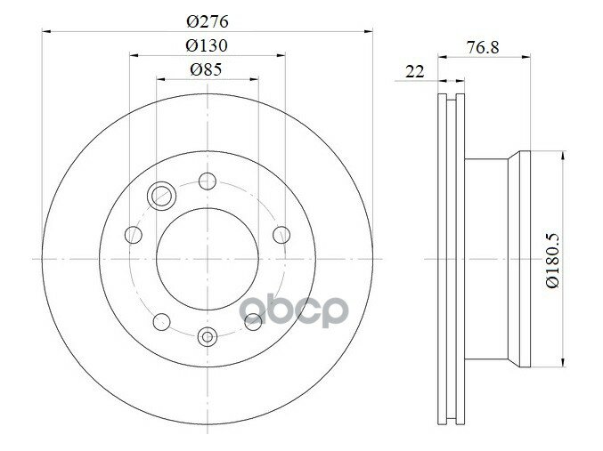 Диск тормозной перед. вентилируемый MERCEDES-BENZ Sprinter 1995-2006, VW LT 1996-> S&K арт. SKBD1033