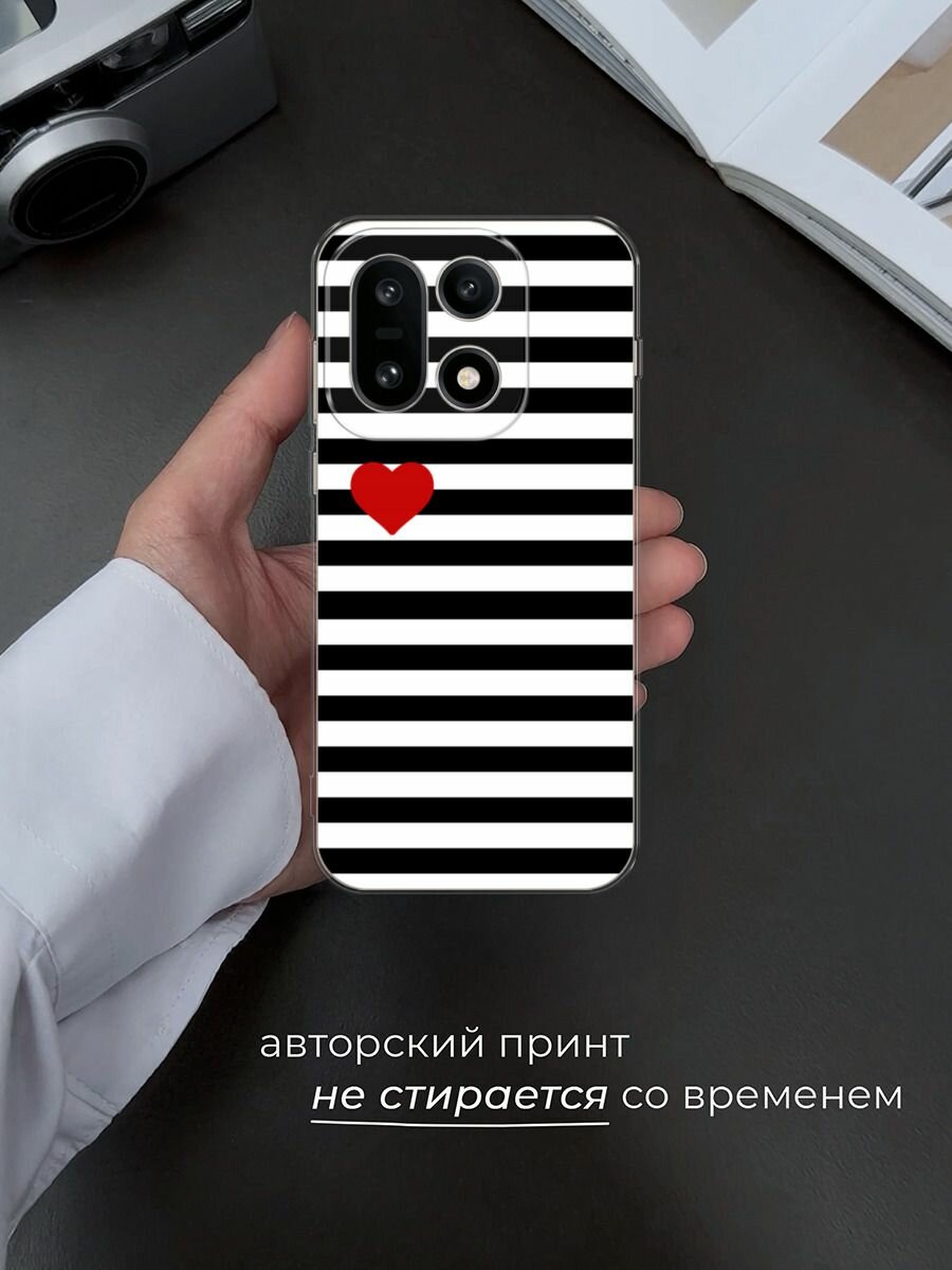 Силиконовый чехол на OnePlus 15 / Ван Плас 15 с принтом Красное сердце — фото 1