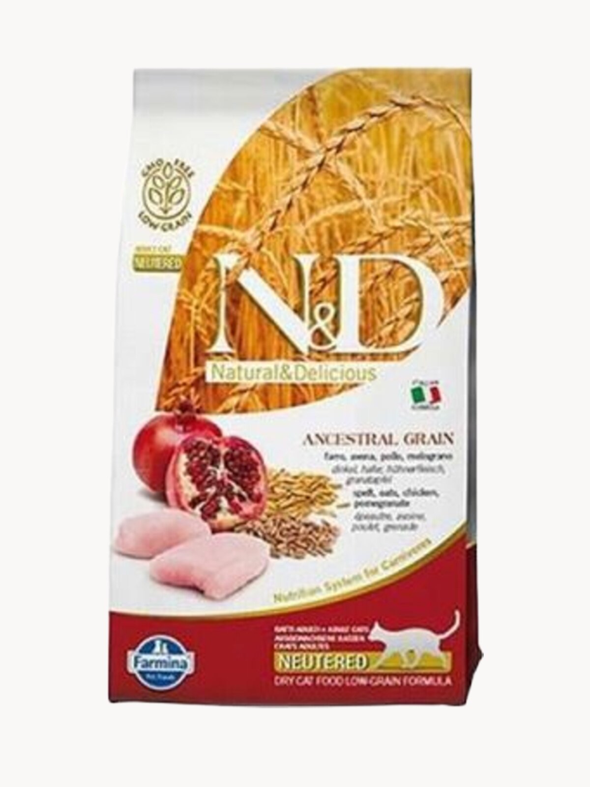 Cухой корм для кошек Farmina 300гр N&D Ancestral Grain НД Низкозерновой С курицей, овсом и гранатом Для взрослых Фармина
