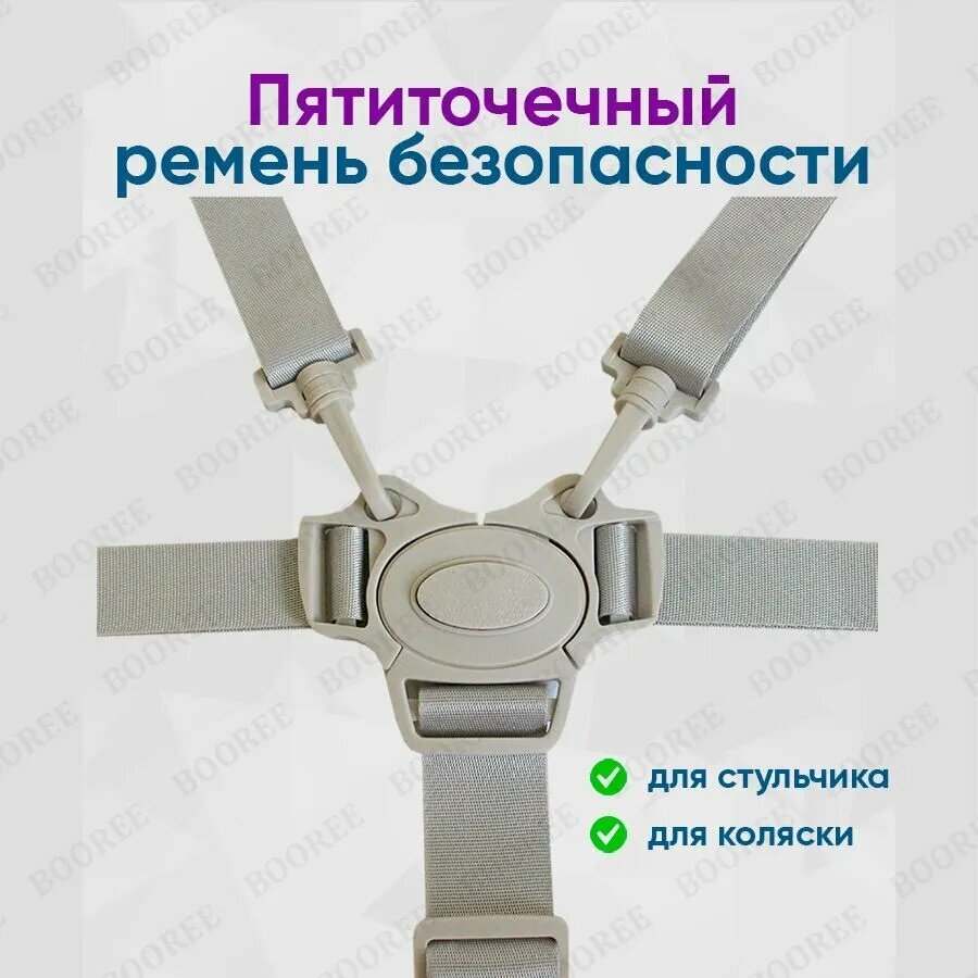 Пятиточечный ремень безопасности для коляски, стульчика для кормления