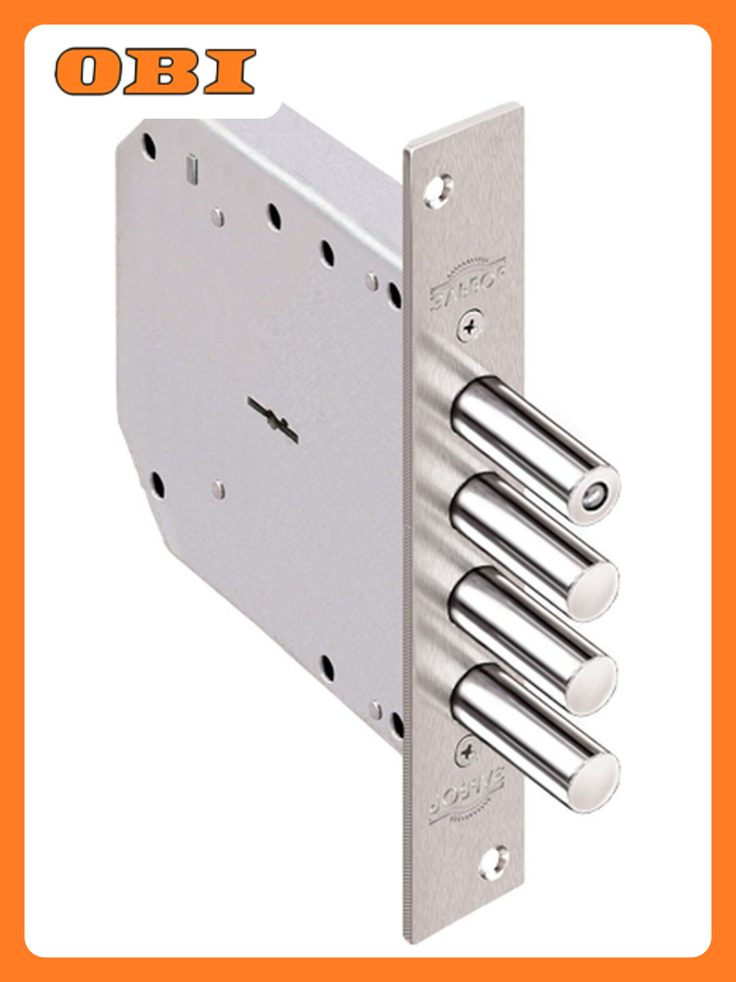 Замок дверной эльбор "базальт", врезной, сувальдный, серебристый, сталь