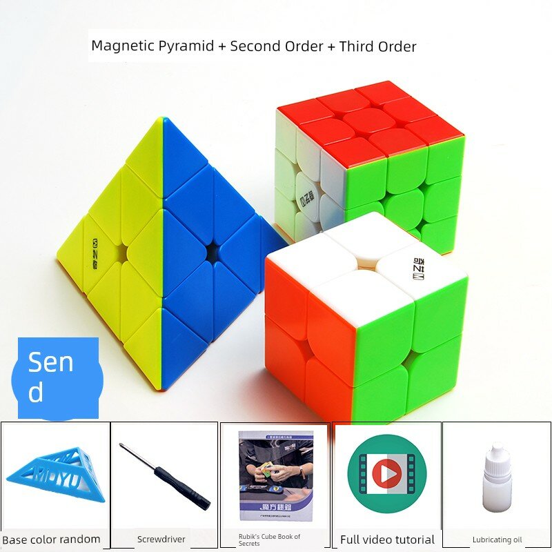 Набор 2x2 + 3x3 + Пирамидка Магнитные Скоростные Кубы, Гладкое Вращение для Соревнований