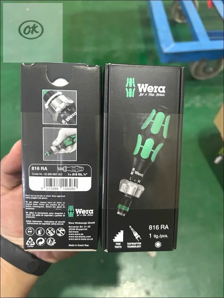 WERA 816 RA Ручка-битодержатель с трещоткой 051461 142mm
