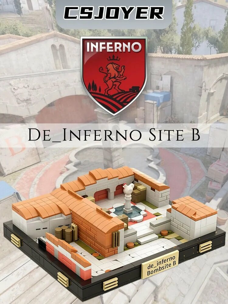 CSJOYER Коллекционный конструктор MOC CS: GO CS2 Карта de_inferno Точка B