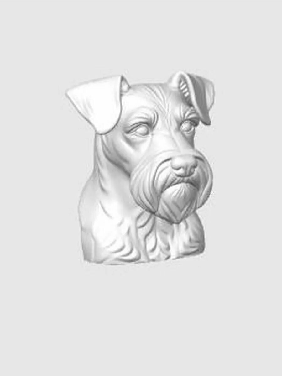 Статуэтка собаки-Миниатюрн. шнауцер с нат. ушами (10см, белый)