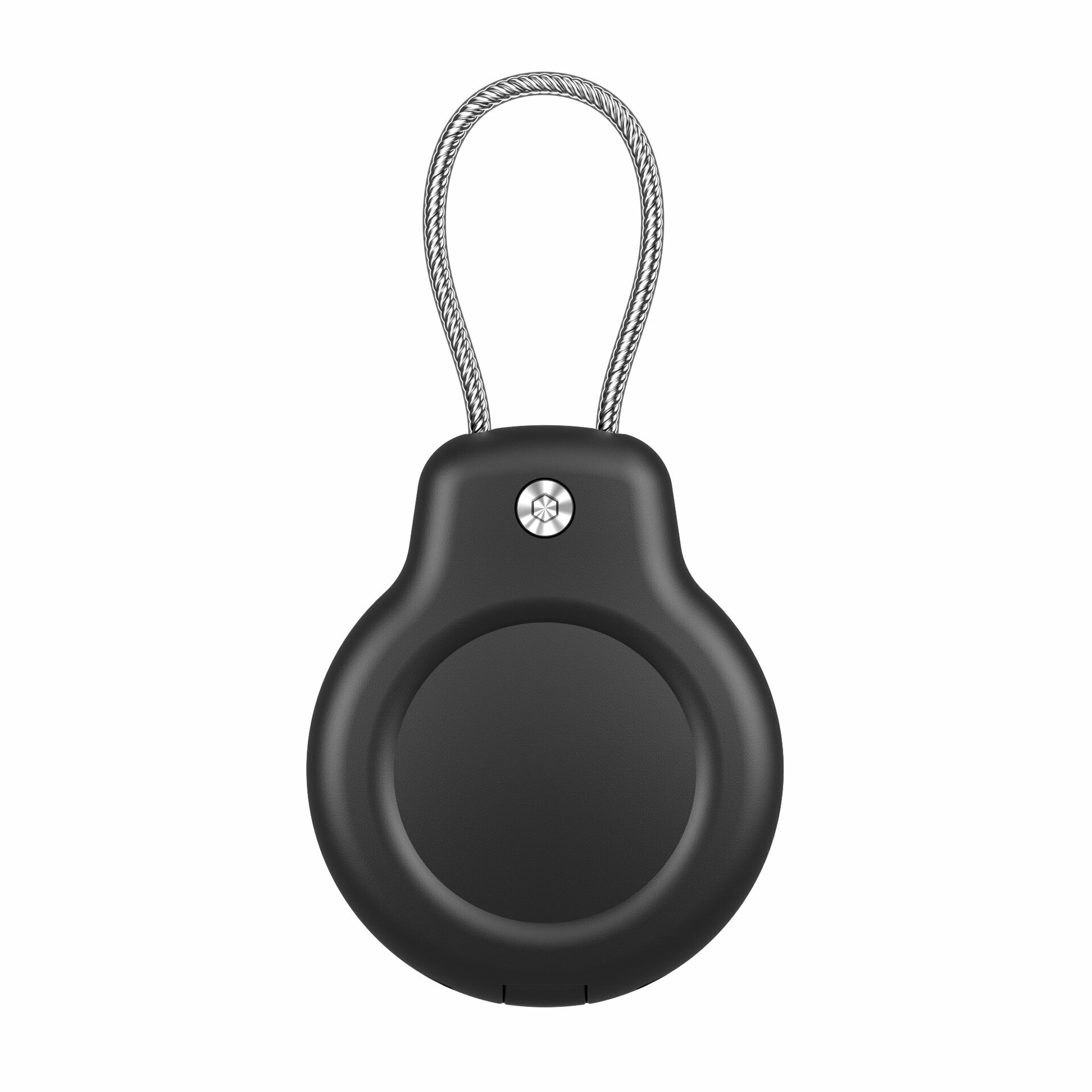 Силиконовый чехол для Apple AirTag черного цвета для надежного отслеживания и предотвращения потери