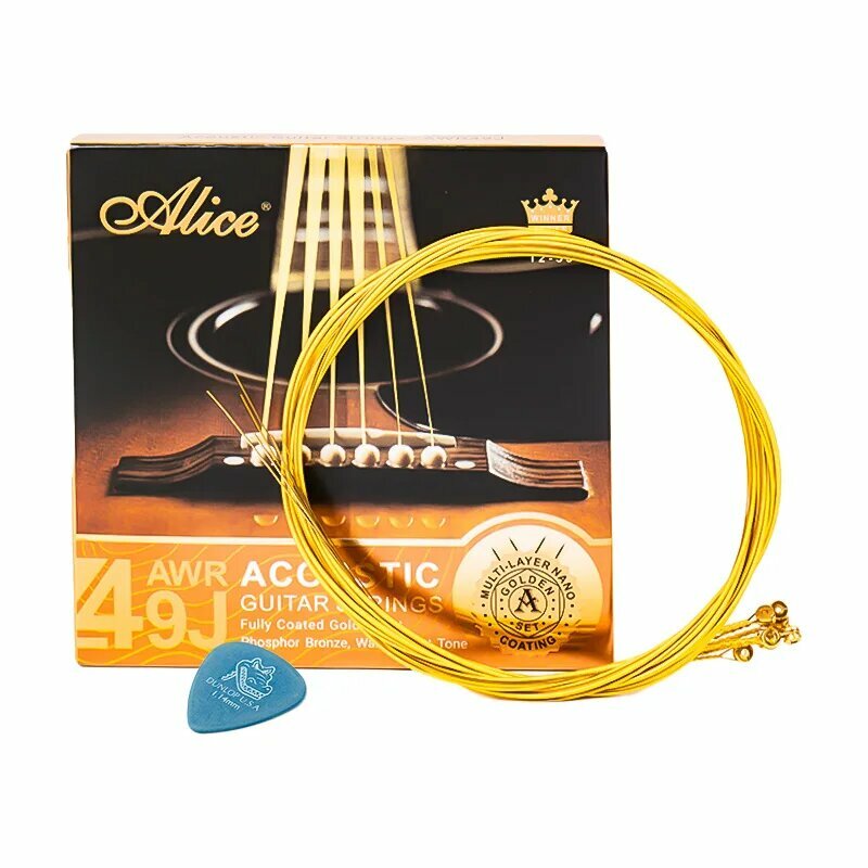 Струны для акустической гитары Alice AWR 49JSL Golden Anti-Rust 11-52 1 set