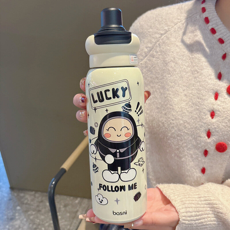 Новый детский спортивный термос Lucky Egg Little Milk Cup с керамической внутренней вставкой, милый и индивидуальный дизайн для использования в школе.