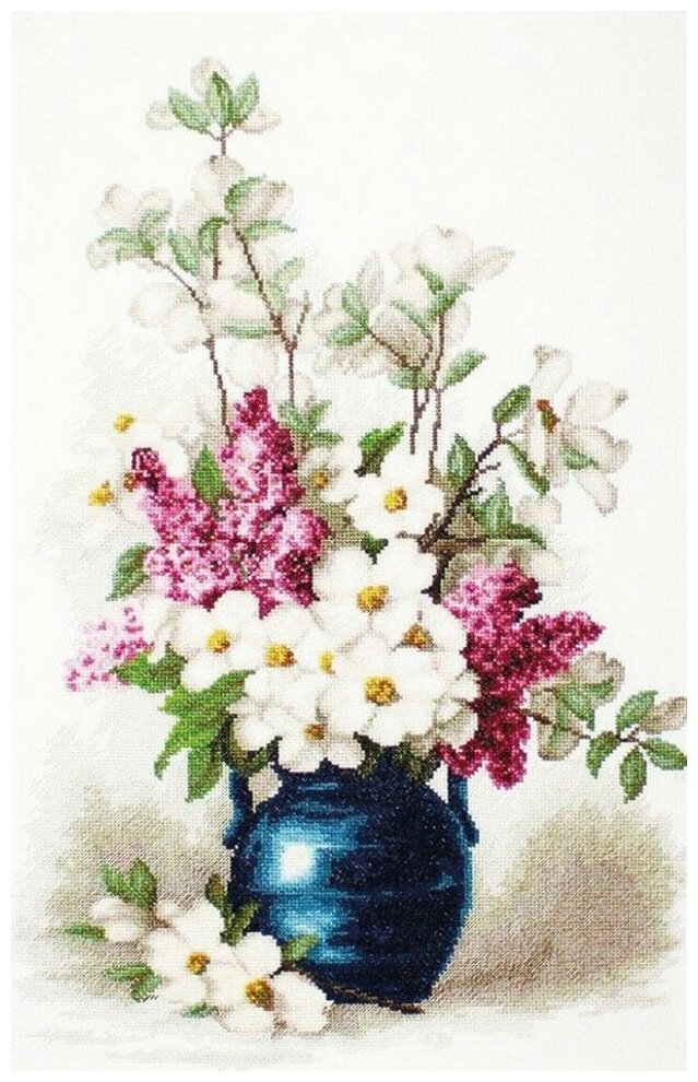 Набор для вышивания Luca-S #B514 Сирень и жасмин, Счетный крест, 30 x 44.5 см