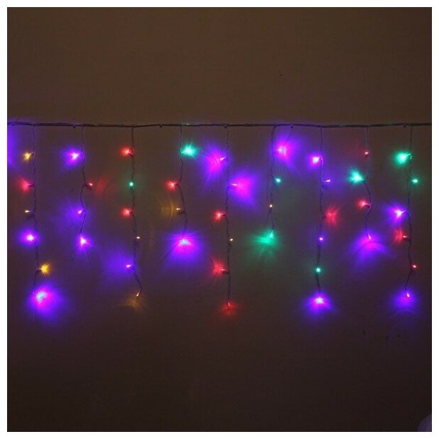 Гирлянда для улицы бахрома ш3м* в40/60см 100 ламп LED, прозр. пров, 8 реж, IP-54, Мультицвет (возможность соединения) арт.183-285