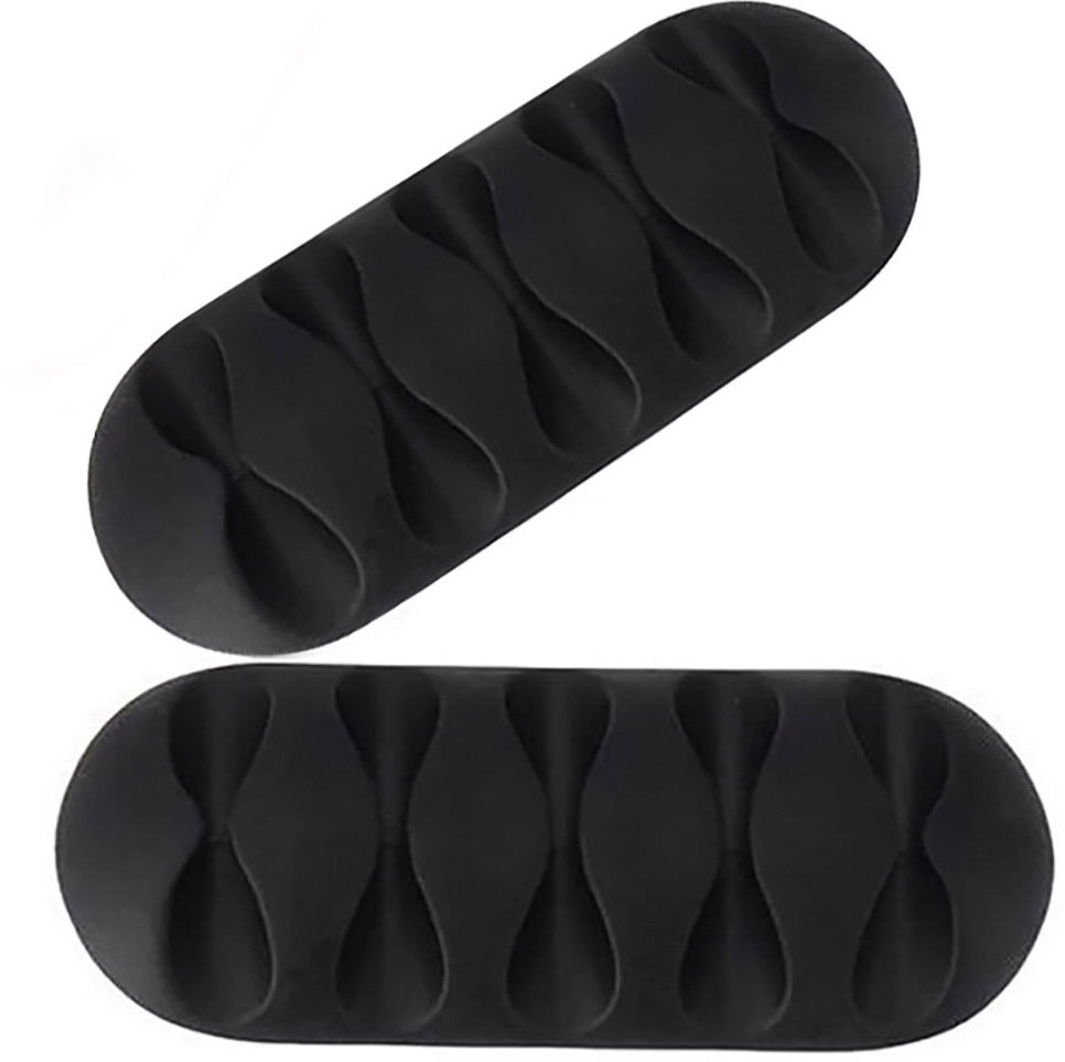 Держатели для проводов Park, самоклеящиеся, набор 2 шт, черные