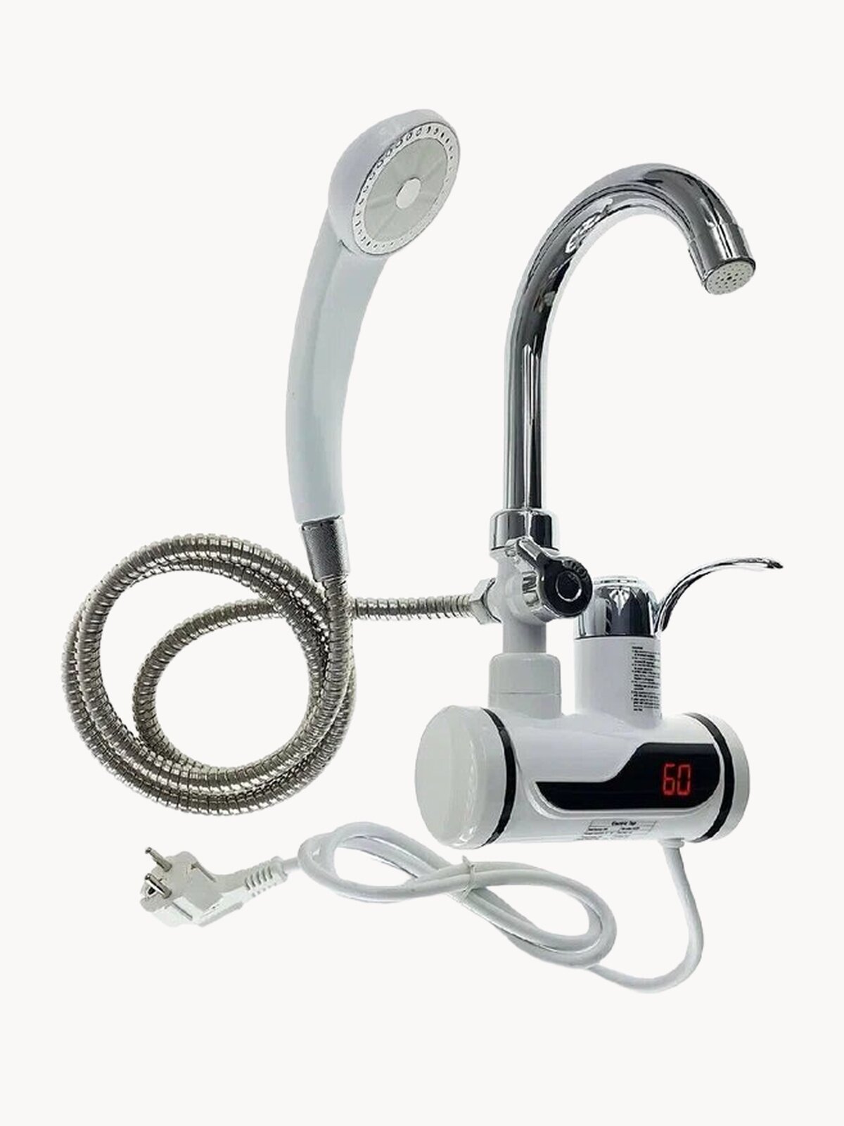 Водонагреватель проточный электрический Subor, кран-водонагреватель с душем, боковое подключение