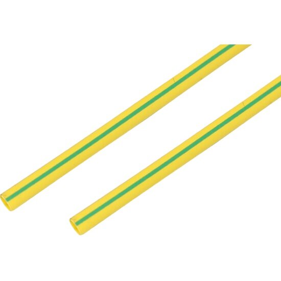 Термоусадочная трубка Rexant 10,0/5,0 мм желто-зеленая (50 шт. по 1 м.), 21-0007