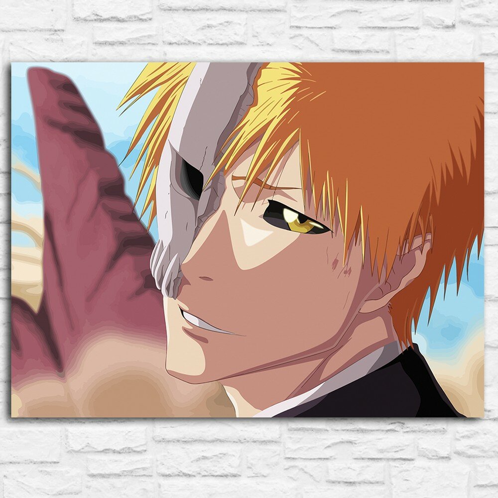 Картина по номерам на холсте аниме Блич (Bleach, Ичиго Куросаки, манга) - 15087 Г 30x40
