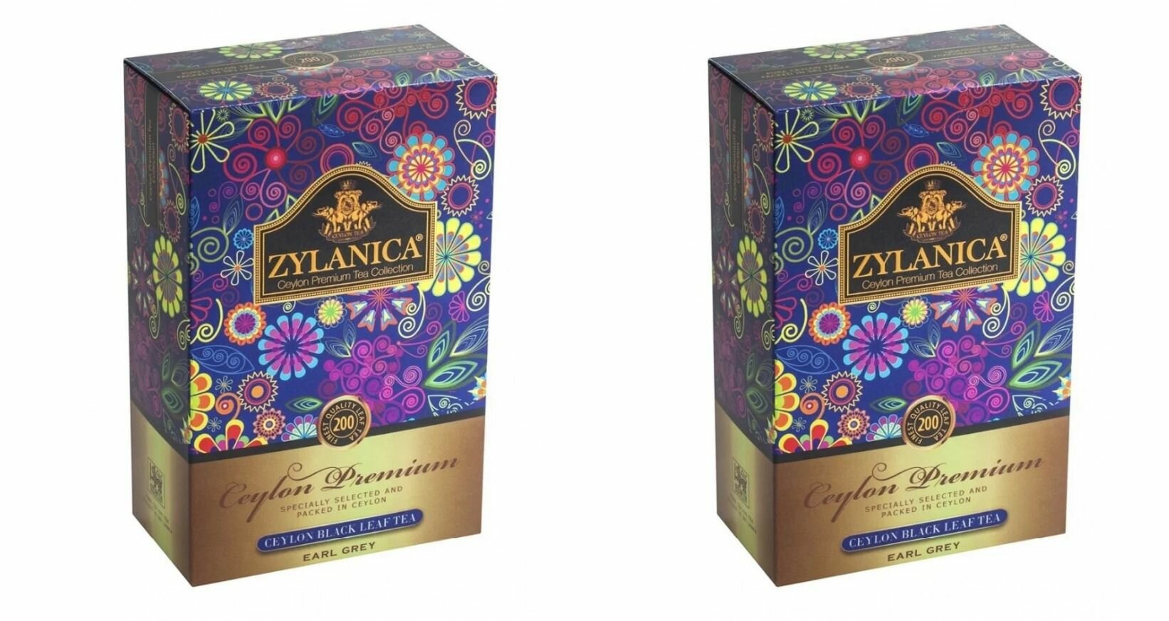 ZYLANICA Чай листовой Ceylon Premium Collection, Бергамот, FBOP, черный, 200 гр, 2 уп
