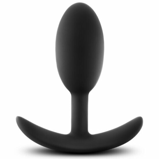 Анальная пробка Blush Novelties Черная Silicone Vibra Slim Plug Medium - 10,2 см.