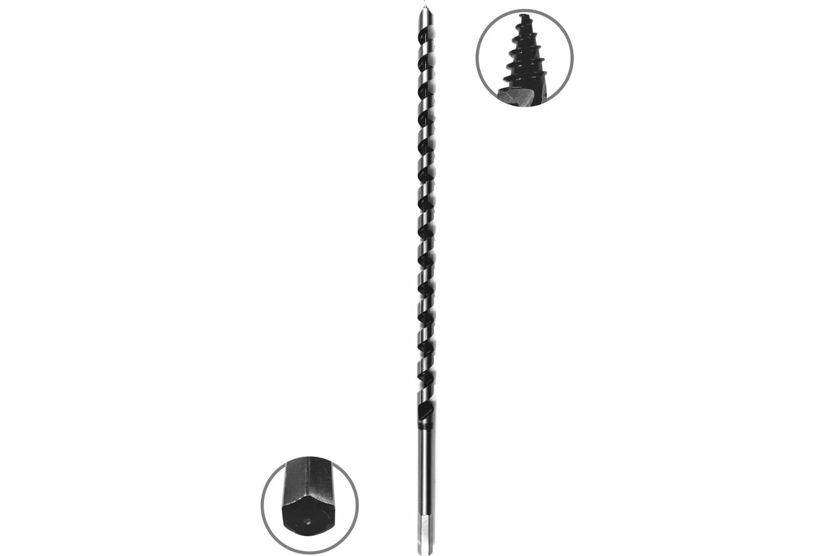 VIRA 552043 Винтовое сверло по дереву HEX 14x460 мминструмент для бурения древесины