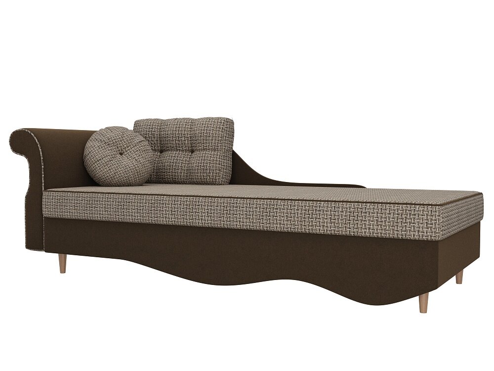 Прямой диван тахта Лорд Коричневый Рогожка, 225х85х84 см, с ящиком для белья