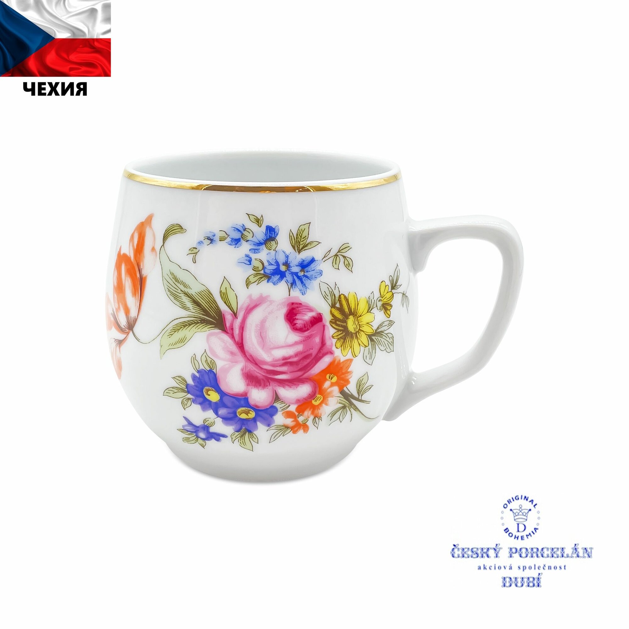Кружка Banak бочонок, "Полевой цветок" (Мейсен) 300мл / фарфор / Чехия