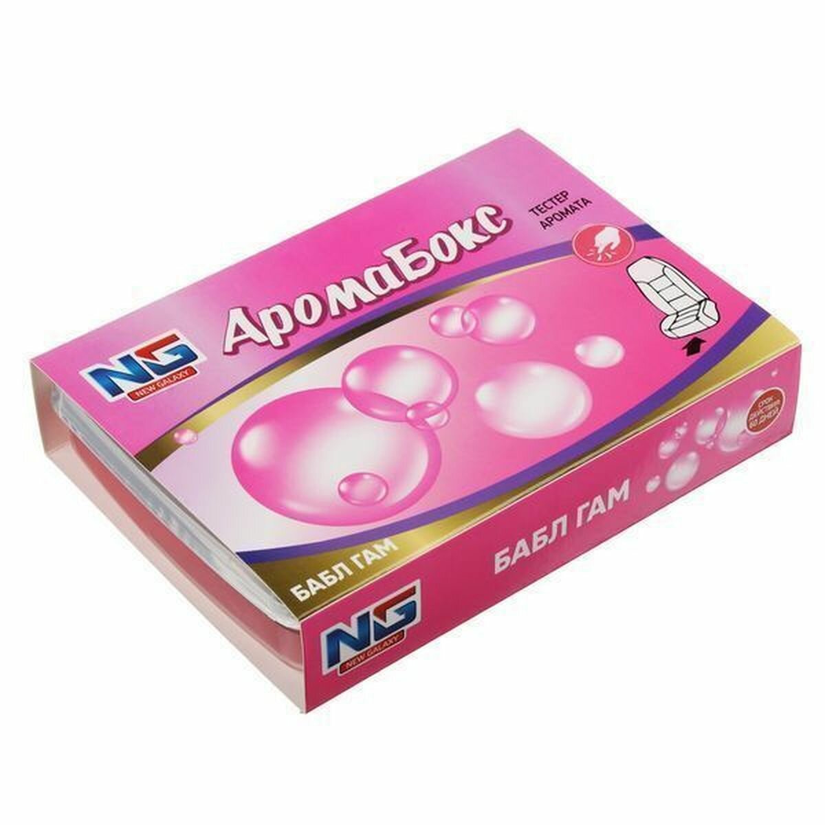 Ароматизатор NEW GALAXY под сиденье гелевый Аромабокс бабл гам,200 гр (цена за 1шт.)