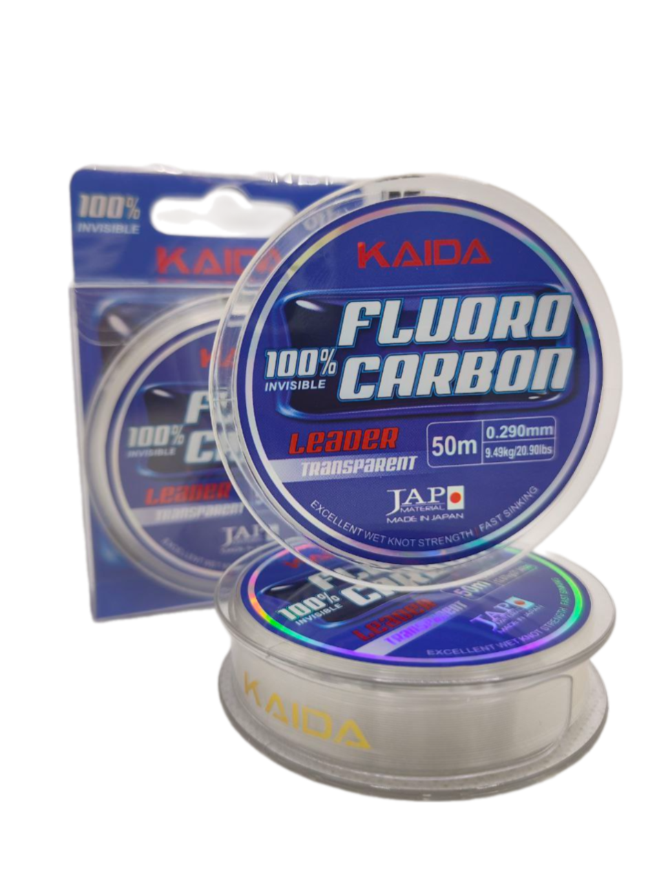 Леска поводковая fluorocarbon каида 50м 0.29мм 9.49 кг.