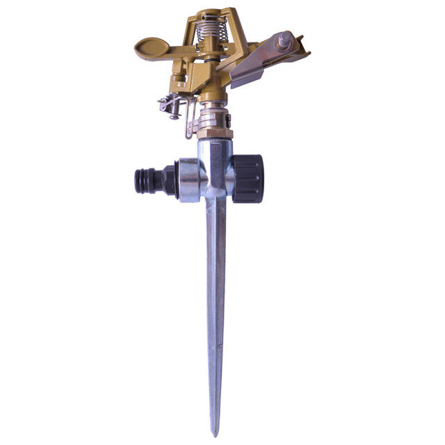 Дождеватель импульсный латунь 1 режим для равномерного полива газона, долговечный корпус