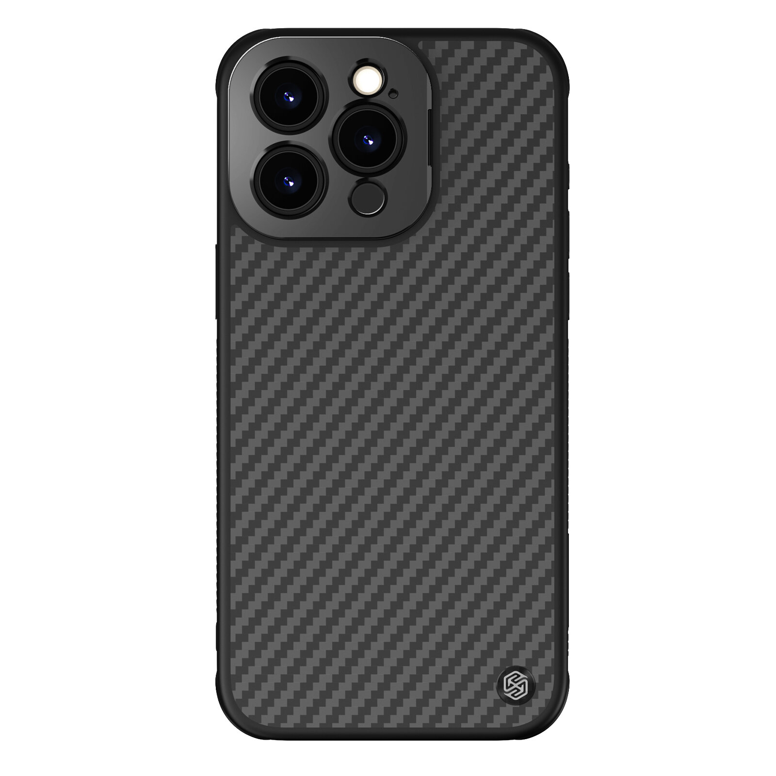 Чехол от Nillkin из арамидного волокна для iPhone 15 Pro Max, серия CarboProp Magnetic Case, с поддержкой MagSafe и металлической откидной крышкой