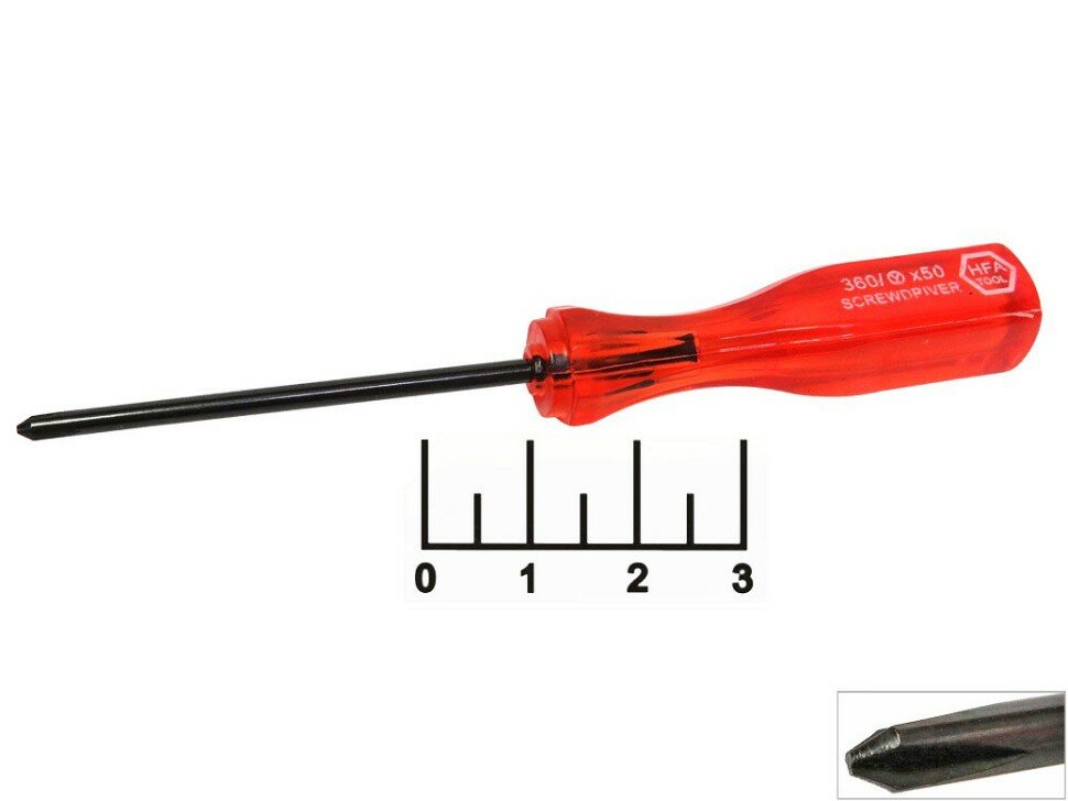 Отвертка 2.5*50мм трехгранная Y (трехлучевая) Baku BK-9804