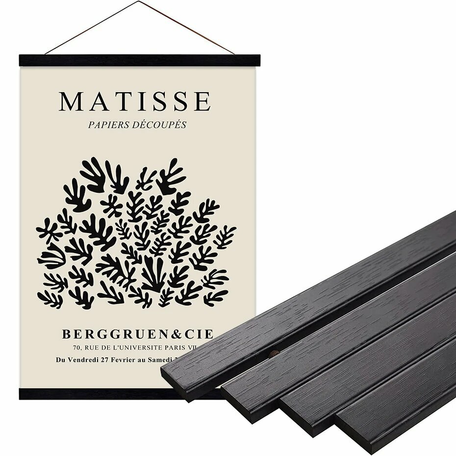 Деревянные магнитные рамки для плакатов 40cm long, Black Wood