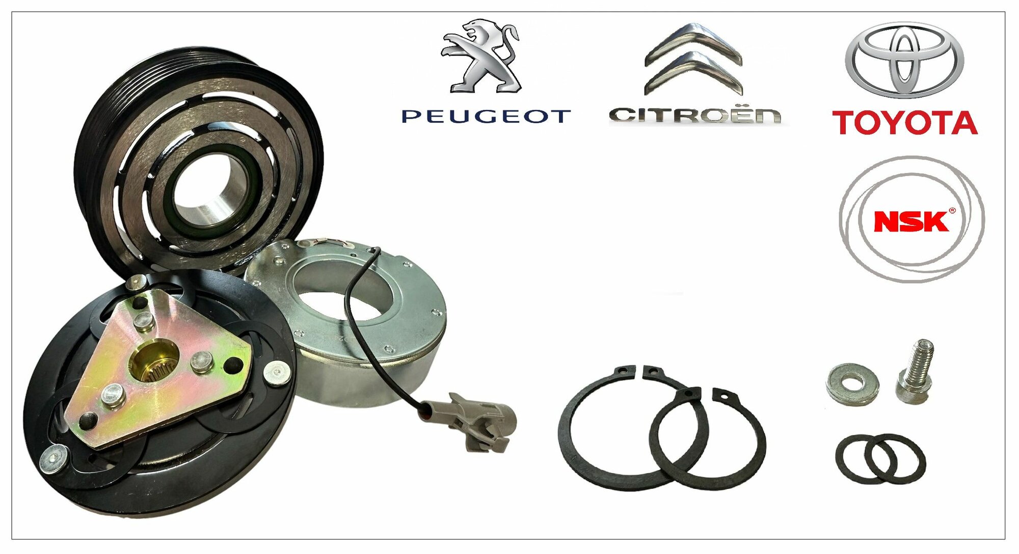 Муфта компрессора кондиционера на японском подшипнике NSK Peugeot 107 Citroen C1 Toyota