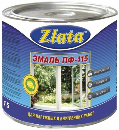 Эмаль Zlata ПФ-115 18кг Салатная, Универсальная.