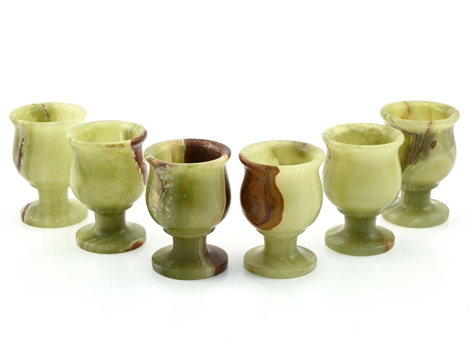 Набор рюмок 50 мл из натурального камня 6 шт 50*50*70мм .