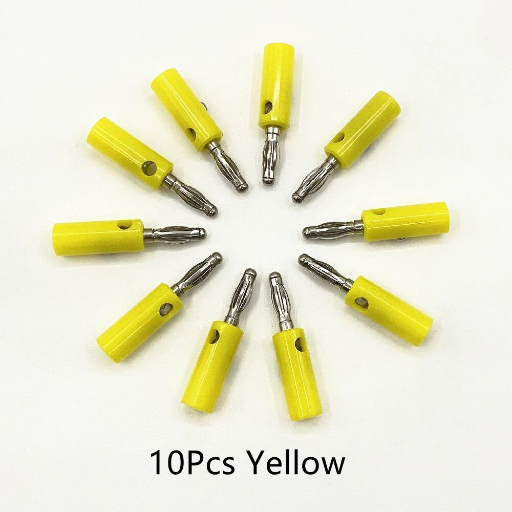 Разъемы для динамиков 4 мм, 10шт Yellow