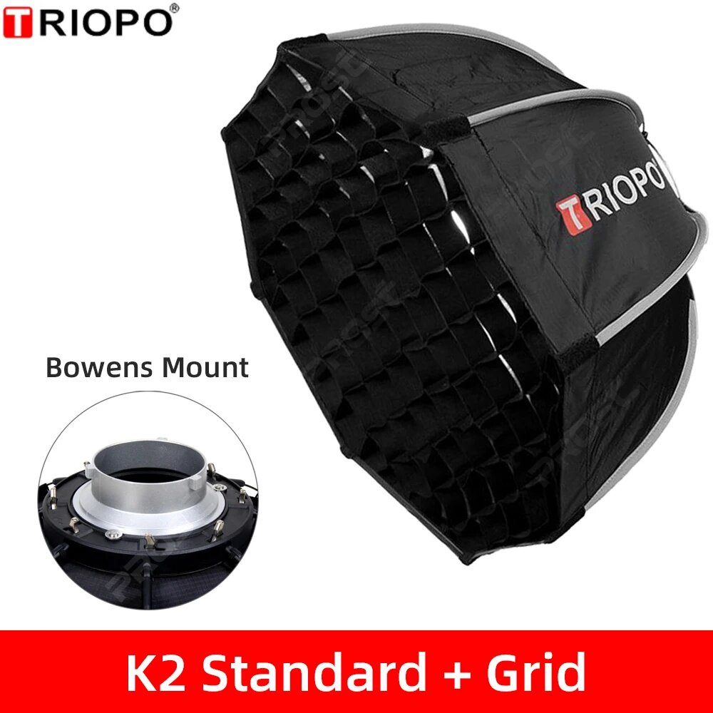TRIOPO складной восьмиугольный софтбокс 55/65/90/120 см K2 65cm with Grid